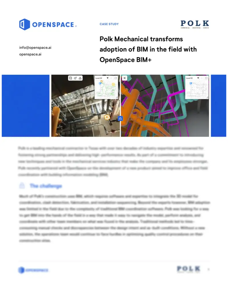 Polk Mechanical Transforms Adoption of BIM in the Field with OpenSpace BIM+ - OpenSpace